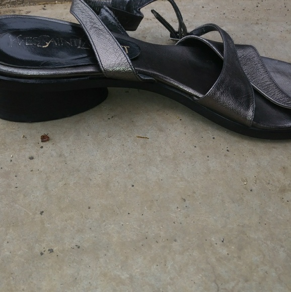 Yves Saint Laurent | Shoes | Ysl Silver Low Platform Sandals | Poshmark